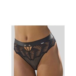 Lascana Damen String "Marla", Gr. 32, schwarz, Spitze, Obermaterial: 91% Polyamid, 9% Elasthan, Unterhosen, aus Spitze mit modischer Bänder-Optik