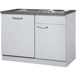 Wiho-K&uuml;chen Sp&uuml;lenschrank WIHO K&Uuml;CHEN, B:110cm H:85cm T:60cm, grau, K&uuml;che, Schr&auml;nke, "Michigan"