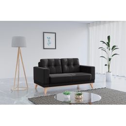 Sit & More 2-Sitzer SIT & MORE, B:165cm H:90cm T:97cm, grau, 100% PES, Sofas, "Lavida"