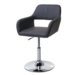 Esszimmerstuhl MCW-A50 III, Stuhl K&uuml;chenstuhl, Retro 50er Jahre, Kunstleder ~ grau, Chromfu&szlig;