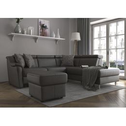 Sit & More Ecksofa SIT & MORE, B:252cm H:84cm T:216cm, grau, Wohnzimmer, Sofas, "Freetown L-Form", inklusive Kopfteilverstellung und komfortablem Federkern