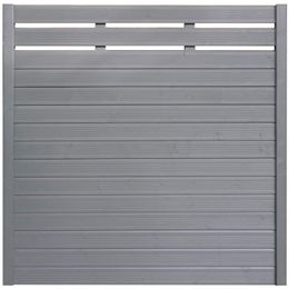 Bm Massivholz Holzzaun, H/L: 180cm x 180m, grau, Zaunelemente, Fichte grau lasiert, LxH: 180x180 cm