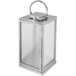 Fink Kerzenlaterne "MALAGA", B/H/T: 48cm, silber, Kerzenhalter, mit bruchsicherem Glas
