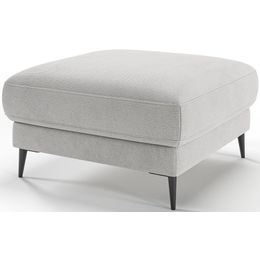 Polsterhocker Inosign, B:80cm H:44cm T:80cm, silber, 95% Polyester, 5% Nylon, Hocker, "Downtown", passend zur Serie, auch in Cord