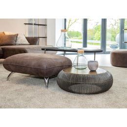 Couchtisch GUTMANN FACTORY, B:76cm H:26cm T:76cm, silber, Wohnzimmer, Tische, "65757", mit dekorativen goldfarbenen Details