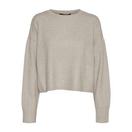 Véro Moda VERO MODA Rundhalspullover 'Doffy' Silver Mink Melange, Unifarben, Braun - Gr. S