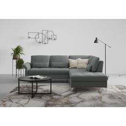 Ecksofa Inosign, B:263cm H:89cm T:224cm, grau, 100%Polyester, Wohnzimmer, Sofas, "Palm Beach L-Form", Federkern, mit Sitztiefenverstellung, wahlweise