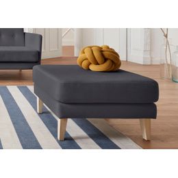 Hocker Andas, B:71cm H:43cm T:61cm, grau, Samtoptik (100% Polyester);Struktur (100% Polyester);Struktur fein (100% Polyester), Wohnzimmer, Hocker,