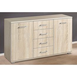 Kombikommode Priess, B:123cm H:70,5cm T:38cm, braun, Holzwerkstoff, Schlafzimmer, Sideboards