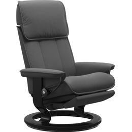 Relaxsessel stressless, B:87cm H:101cm T:78cm, grau, Leder BATICK: BATICK ist ein leicht korrigiertes, durchgefärbtes und genarbtes Möbelleder, bei