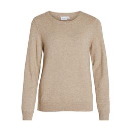 Vila Rundhalspullover 'VIRIL O-NECK L/S KNIT TOP - NOOS' Natural Melange, Unifarben, Beige - Gr. XXL