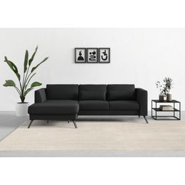 Sit & More Ecksofa SIT & MORE, B:262cm H:88cm T:171cm, schwarz, Wohnzimmer, Sofas, "Lindholm L-Form", mit Sitztiefenverstellung und Federkern