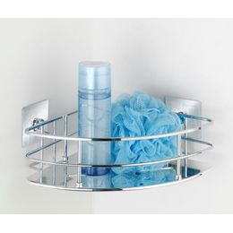 Wenko Eckregal "Turbo-Loc Quadro", B/H/T: 19,3cm x 10cm x 27,5cm, silber, Badezimmer, Regale, 1 Ablage
