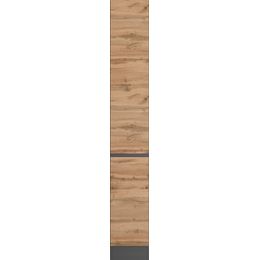 Apothekerschrank KOCHSTATION, B:30cm H:200cm T:60cm, braun, Holzwerkstoff, Küche, Schränke, "KS-Riesa", Breite 30 cm, MDF-Fronten