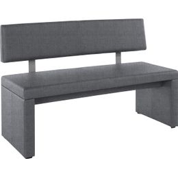 Sitzbank Home Affaire, B:160cm H:90cm T:53cm, grau, Holzwerkstoff, Massivholz, Esszimmer, Sitzbänke, "Charissa", mit Lehne, Breite 140, 160 oder 180