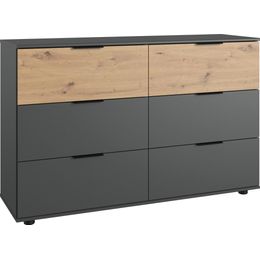 Schubkastenkommode wimex, B:130cm H:83cm T:41cm, grau, Holzwerkstoff, Sideboards, "Gibraltar"