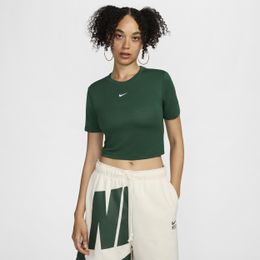 Nike Sportswear Essential Kurz-T-Shirt mit schmaler Passform für Damen - Grün