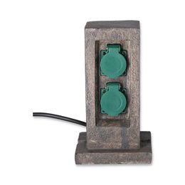 Gartensteckdose 2-fach mit Zeitschaltuhr grau, 1,5 m