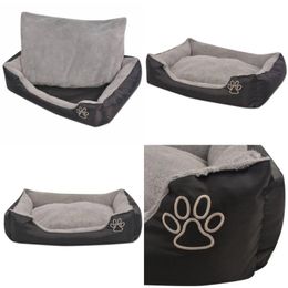 vidaXL Hundebett mit gepolstertem Kissen Größe xl Schwarz - Hundebett - Hundebetten - Home & Living - Schwarz