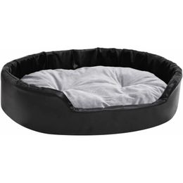 vidaXL - Hundebett Schwarz-Grau 90x79x20 cm Plüsch und Kunstleder