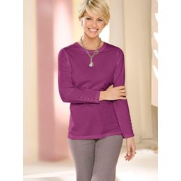 WITT Damen Langarmshirt mit Zierknopfleiste, fuchsia, Gr&ouml;&szlig;e 38