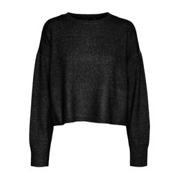 Véro Moda VERO MODA Rundhalspullover 'Doffy' Black Melange, Unifarben, Schwarz - Gr. XL