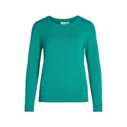 Vila Rundhalspullover 'VIRIL O-NECK L/S KNIT TOP - NOOS' Alhambra Dark Melange, Unifarben, Grün - Gr. L