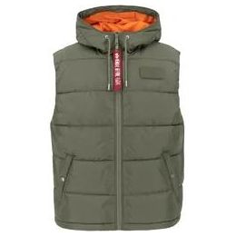 Blouson Alpha Industries "Alpha Industries Men - Vests Hooded Puffer Vest FD" Gr. S, grün (sage, grün) Herren Jacken