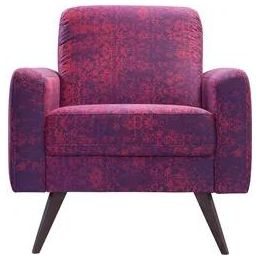 Sessel exxpo - SOFA FASHION "Side, Loungesessel" Gr. Microvelours, B/H/T: 82cm x 87cm x 80cm, rot (wine) Einzelsessel