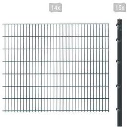 Arvotec Doppelstabmattenzaun "ESSENTIAL 143 zum Einbetonieren" Zaunelemente Zaunhöhe 143 cm, Zaunlänge 2 - 60 m Gr. H/L: 143cm x 28 m, Pfosten: 15 St., grau (anthrazit)