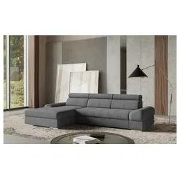 Sit & More Ecksofa SIT & MORE "Broadway L-Form" Sofas Gr. B/H/T: 284cm x 79cm x 171cm, Struktur weich, Recamiere links, mit Bettfunktion, grau inklusive Kopfteilverstellung, wahlweise mit Bettfunktion