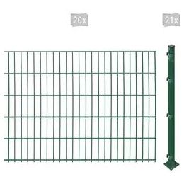 Arvotec Doppelstabmattenzaun "ESSENTIAL 103 zum Aufschrauben" Zaunelemente Zaunhöhe 103 cm, Zaunlänge 2 - 60 m Gr. H/L: 103cm x 40 m, Pfosten: 2, grün (dunkelgrün)