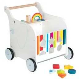 Lauflernwagen Small Foot "Spielzeugbox Elefant", weiß, Lauflernhilfen, KinderB:42cm H:42cm T:40cm, Holz, Metall, B:42cm H:42cm T:40cm