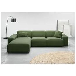 Ecksofa Andas "Glimminge auch in Breitcord, Feincord, Bouclé + Easy care-Bezug" Sofas Gr. B/H/T: 294cm x 71cm x 191cm, Feincord, Recamiere links, grün (oliv) L-Form, Breite 294, Zierkissen