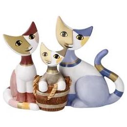 Sammelfigur Goebel "Rosina Wachtmeister Katzenwelt", bunt, B:7cm H:10cm, Porzellan, Dekofiguren, Rosina Wachtmeister - Katzen Il giorno del bagno