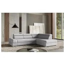 Sit & More Ecksofa SIT & MORE "Broadway L-Form", silber, B:270cm H:79cm T:213cm, 90% Polyester, 10% Polyamid, Sofas, mit verstellbaren Kopfteilen, wahlweise mit Bettfunktion