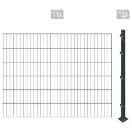 Arvotec Einstabmattenzaun "ESSENTIAL 120 zum Einbetonieren" Zaunelemente Zaunhöhe 120 cm, Zaunlänge 2 - 60 m Gr. H/L: 120cm x 22 m, Pfosten: 12 St., grau (anthrazit)