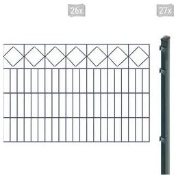 Arvotec Doppelstabmattenzaun "EXCLUSIVE 80 zum Einbetonieren "Karo" mit Zierleiste" Zaunelemente Zaunhöhe 80 cm, Zaunlänge 2 - 60 m Gr. H/L: 80cm x 52 m, Pfosten: 27 St., grau (anthrazit)