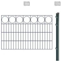 Arvotec Doppelstabmattenzaun "EXCLUSIVE 80 zum Einbetonieren "Ring" mit Zierleiste" Zaunelemente Zaunhöhe 80 cm, Zaunlänge 2 - 60 m Gr. H/L: 80cm x 32 m, Pfosten: 17 St., grau (anthrazit)