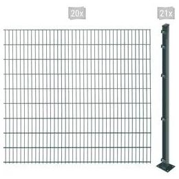 Arvotec Doppelstabmattenzaun "EASY 183 zum Aufschrauben" Zaunelemente Zaunhöhe 183 cm, Zaunlänge 2 - 60 m Gr. H/L: 183cm x 40 m, Pfosten: 2, grau (anthrazit)