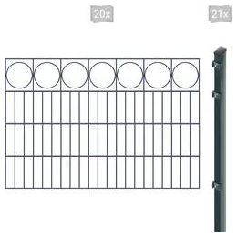 Arvotec Doppelstabmattenzaun "EXCLUSIVE 80 zum Einbetonieren "Ring" mit Zierleiste" Zaunelemente Zaunhöhe 80 cm, Zaunlänge 2 - 60 m Gr. H/L: 80cm x 40 m, Pfosten: 2, grau (anthrazit)