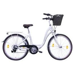 Cityrad FASHION LINE "21-Gang Citybike" Fahrräder Gr. 43cm, 26 Zoll (66,04cm), beige (creme + creme)