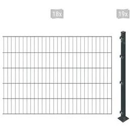 Arvotec Einstabmattenzaun "ESSENTIAL 100 zum Einbetonieren" Zaunelemente Zaunhöhe 100 cm, Zaunlänge 2 - 60 m Gr. H/L: 100cm x 36 m, Pfosten: 19 St., grau (anthrazit)