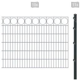 Arvotec Doppelstabmattenzaun "ESSENTIAL 120 zum Einbetonieren "Ring" mit Zierleiste" Zaunelemente Zaunhöhe 120 cm, Zaunlänge 2 - 60 m Gr. H/L: 120cm x 20 m, Pfosten: 1, grau (anthrazit)