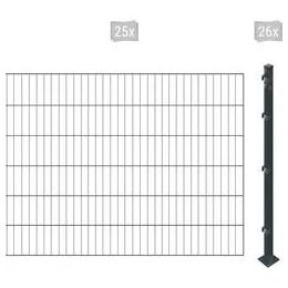 Arvotec Einstabmattenzaun "ESSENTIAL 120 zum Einbetonieren" Zaunelemente Zaunhöhe 120 cm, Zaunlänge 2 - 60 m Gr. H/L: 120cm x 50 m, Pfosten: 26 St., grau (anthrazit)