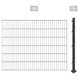 Arvotec Einstabmattenzaun "ESSENTIAL 120 zum Einbetonieren" Zaunelemente Zaunhöhe 120 cm, Zaunlänge 2 - 60 m Gr. H/L: 120cm x 36 m, Pfosten: 19 St., grau (anthrazit)