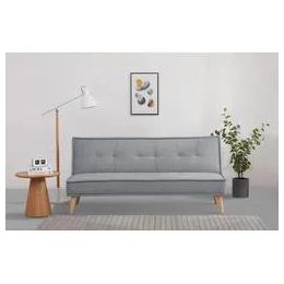 Schlafsofa Inosign "MENDOTA, 181 cm, 3-Sitzer mit Schlaffunktion" Sofas Gr. B/H/T: 181cm x 84cm x 84cm, Webstoff, grau verstellbarer Rückenlehne, Klappmechanismus