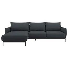 Ecksofa TENKSOM "Tokey, Polsterecke, Couch, Recamiere links und rechts montierbar" Sofas Gr. B/H/T: 255cm x 68cm x 185cm, Polyester, Recamiere beidseitig montierbar, grau (anthrazit) Bezüge wechselbar, hoher und gemütlicher Sitzkomfort, L-Form