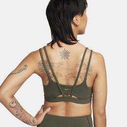 Gepolsterter Nike Zenvy Strappy Sport-BH mit leichtem Halt - Grün