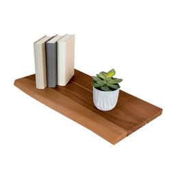 Holzplatte Akazienholz nussbaum massiv 60x30 cm Holzbrett einseitige Baumkante ARYA